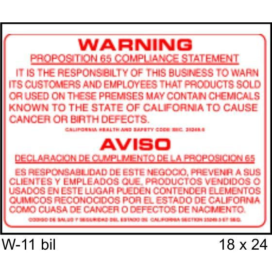 Prop 65 Signs - Parts Queen